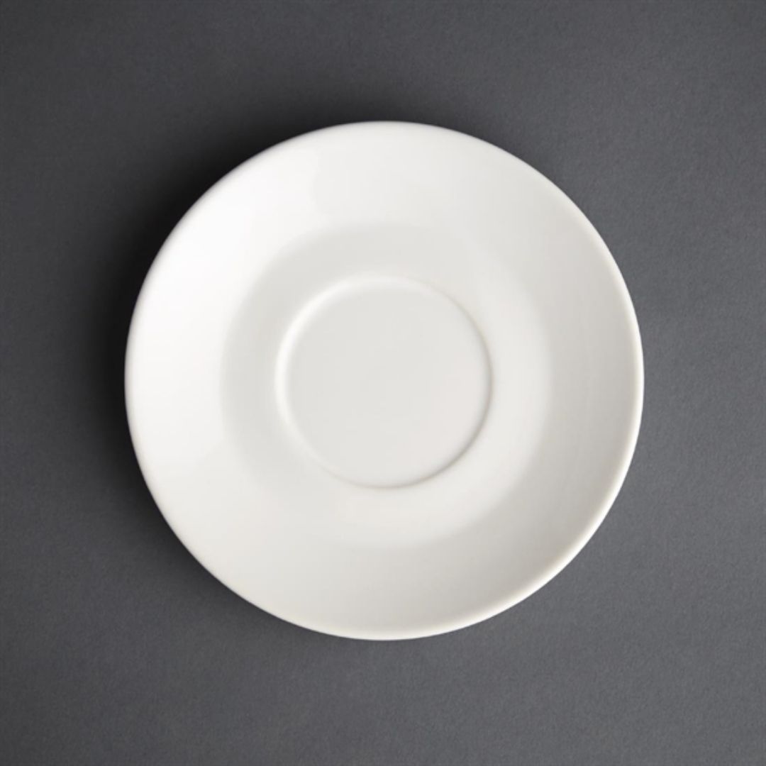 Ceramic – Saucer – Plain Round – 6" White - Lucky Interiors Ltd