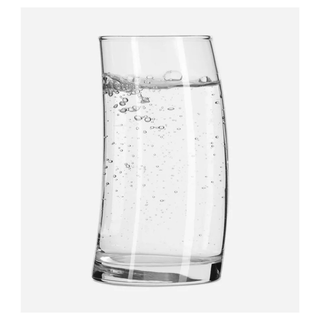 DELI – Water Glass – Curved – 390 ml Clear - Lucky Interiors Ltd