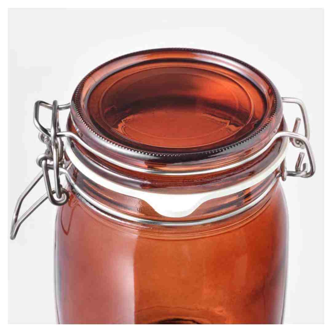 IKEA – Clip Lock Jar – 1 L Brown Tint - Lucky Interiors Ltd